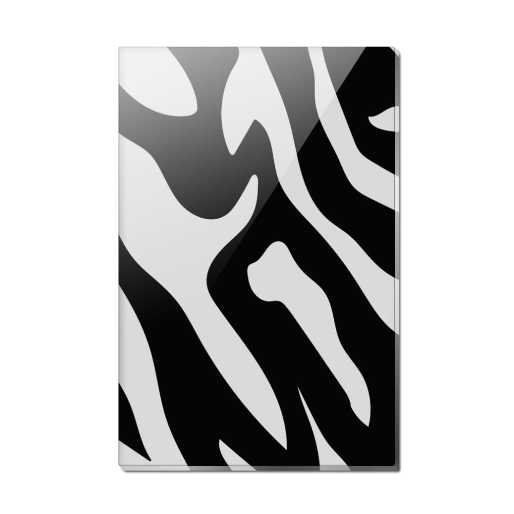 Zebra Print Black White Rectangle Acrylic Fridge Refrigerator Magnet ...