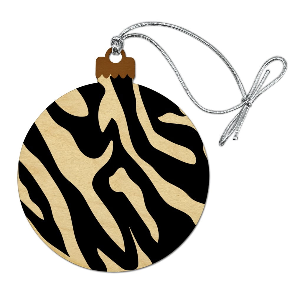 Zebra Print Black White Wood Christmas Tree Holiday Ornament - Walmart.com