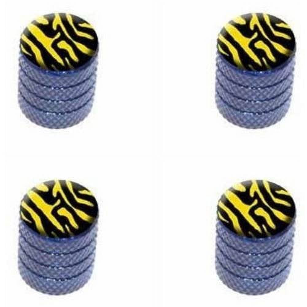 Zebra Print Black Yellow Tire Rim Wheel Aluminum Valve Stem Caps ...