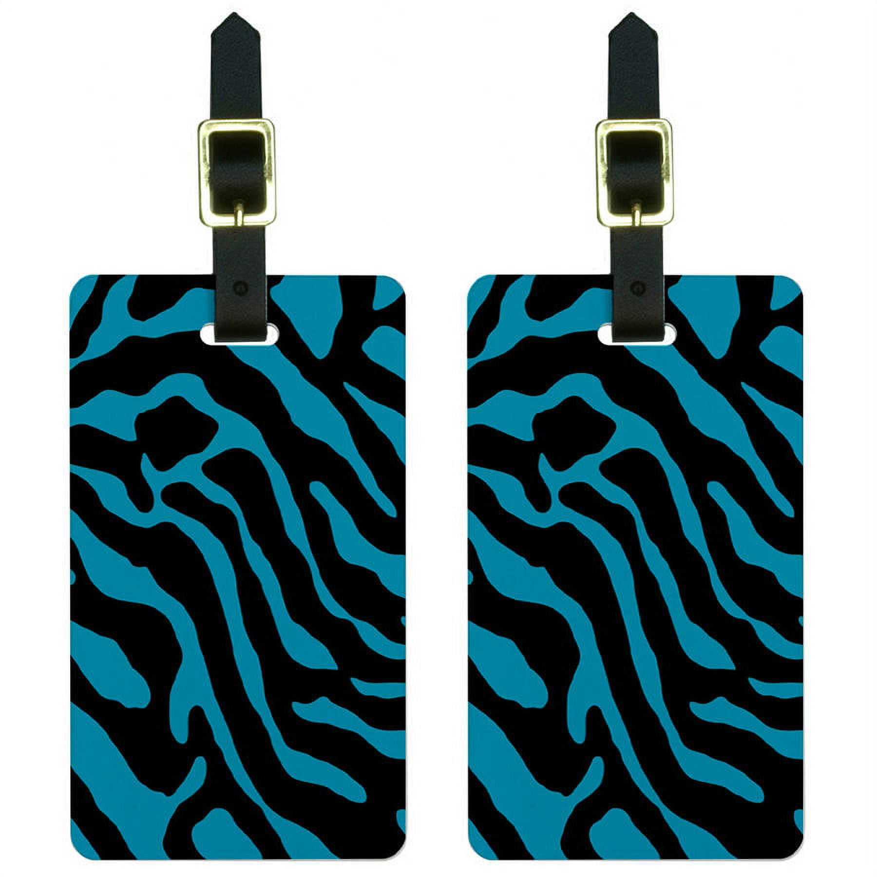 Zebra Print Blue Luggage Tags Suitcase Carry-On ID, Set of 2 - Walmart.com