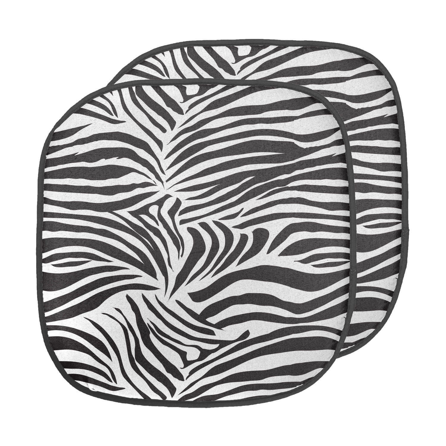 Zebra Print Chair Seating Cushion Set of 2, Striped Zebra Animal Print ...