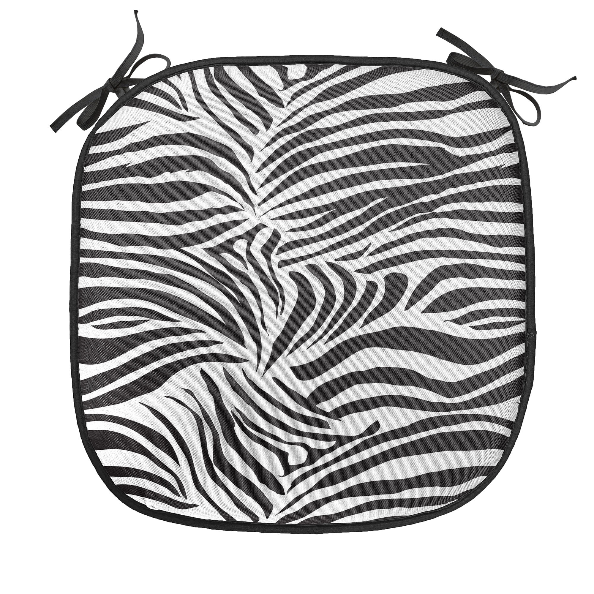 Zebra Print Chair Seating Cushion, Striped Zebra Animal Print Nature ...