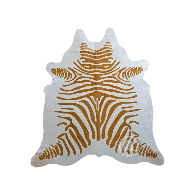 Zebra Print Cowhide Rug – Light Beige Stripes on Off-White | Real ...