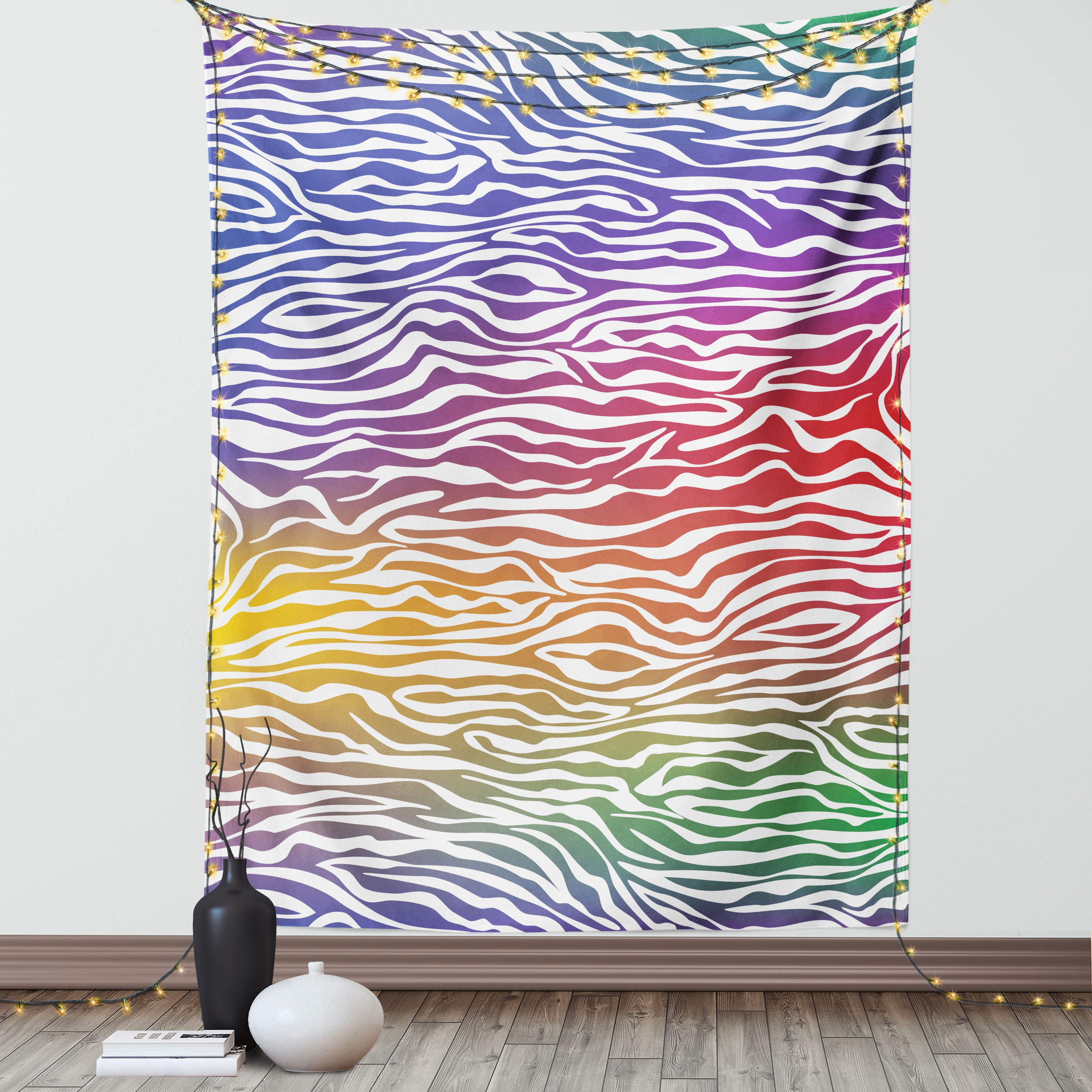 Zebra Print Decor Wall Hanging Tapestry, Abstract Zebra Skin Pattern ...
