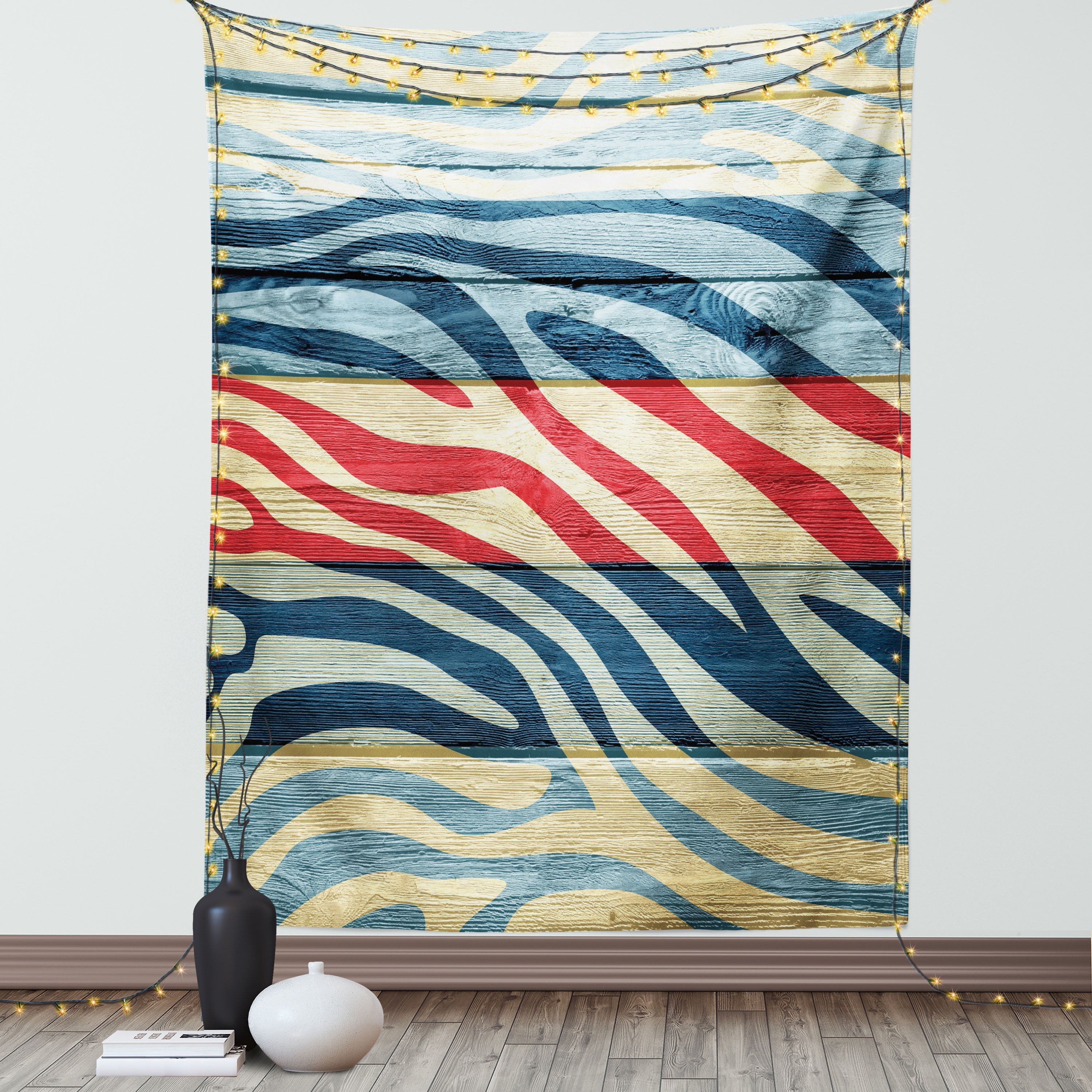 Zebra Print Decor Wall Hanging Tapestry, Art Colored Zebra Print on ...