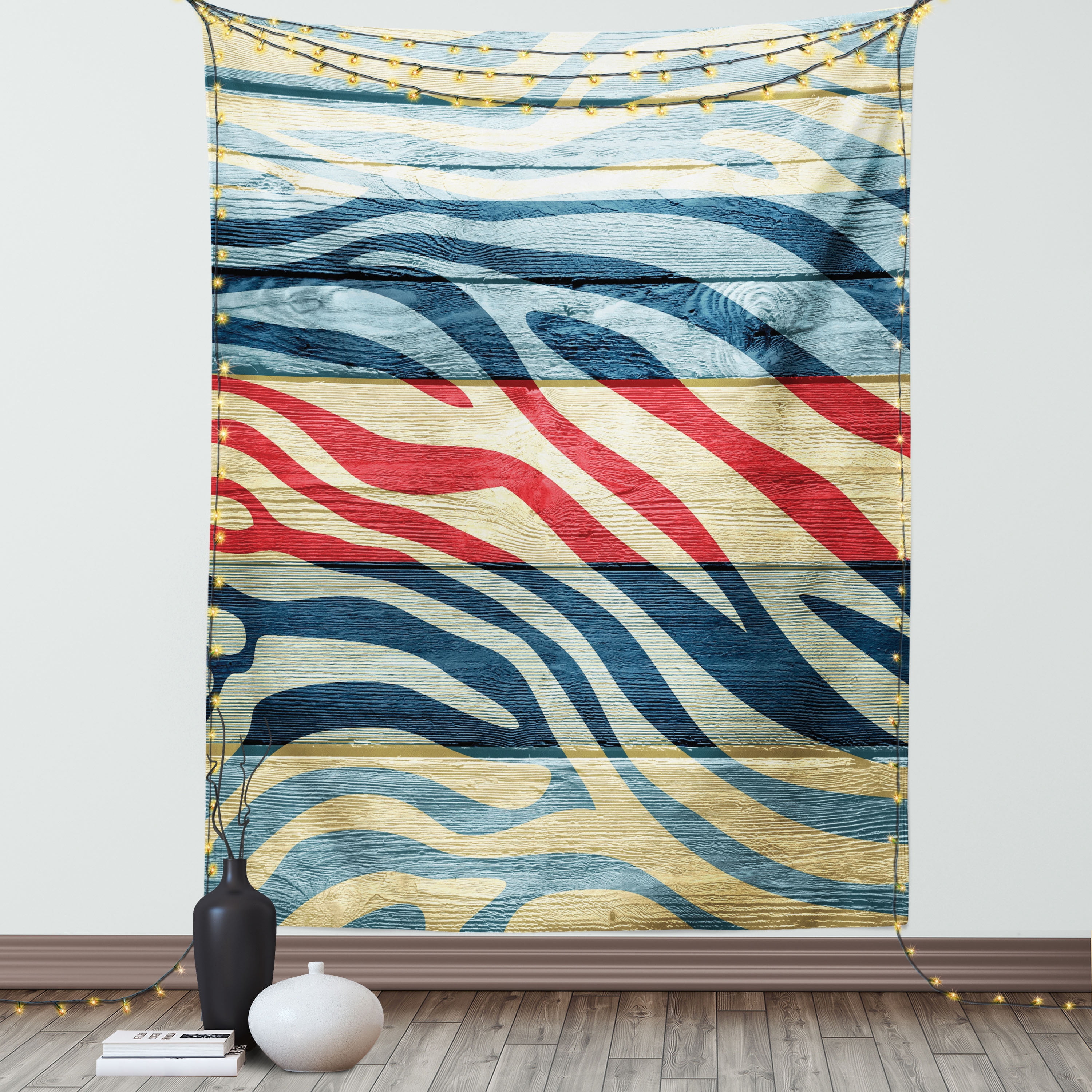 Zebra Print Decor Wall Hanging Tapestry, Art Colored Zebra Print on ...