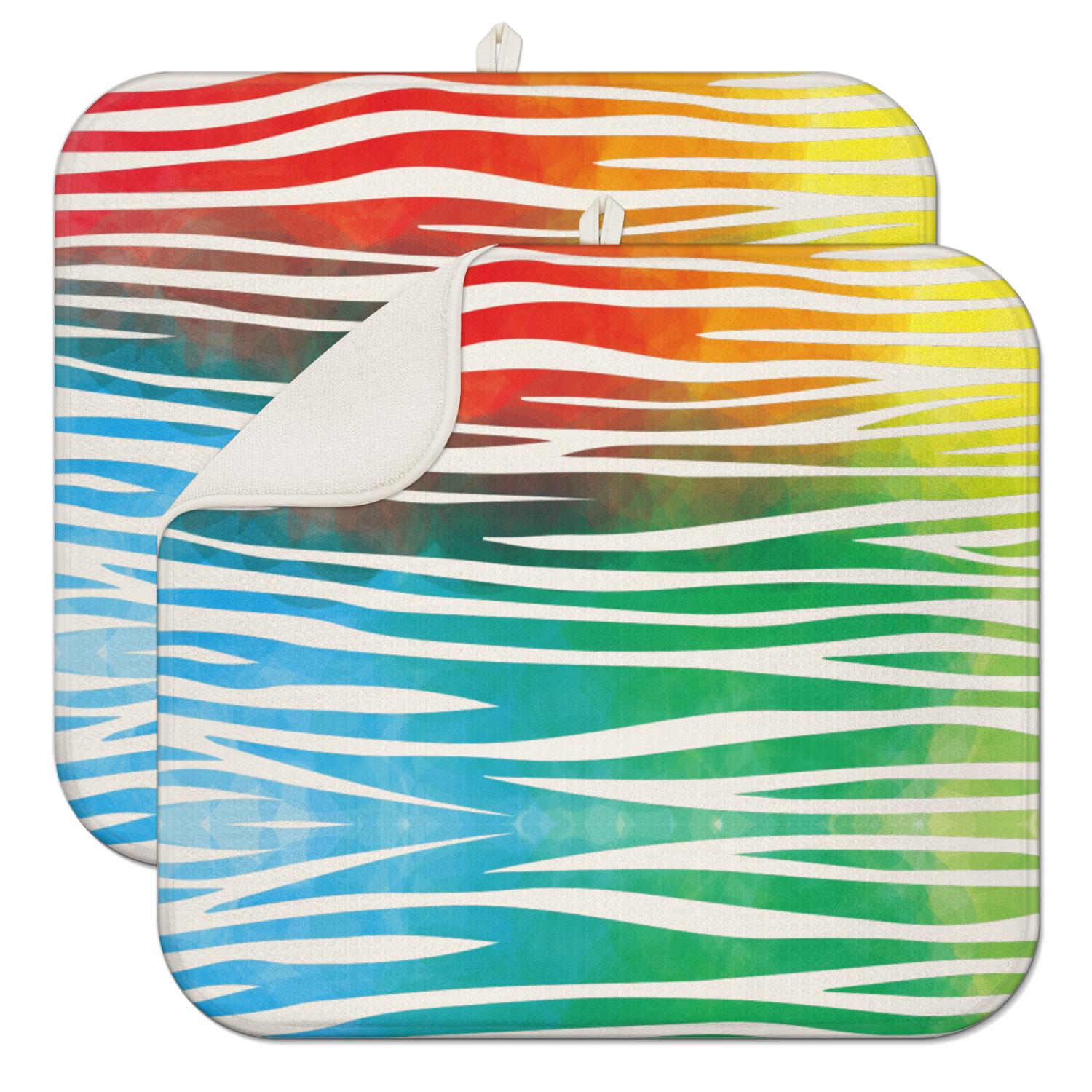 Zebra Print Dish Drying Mat – Abstract Zebra Stripes Pattern, Modern ...