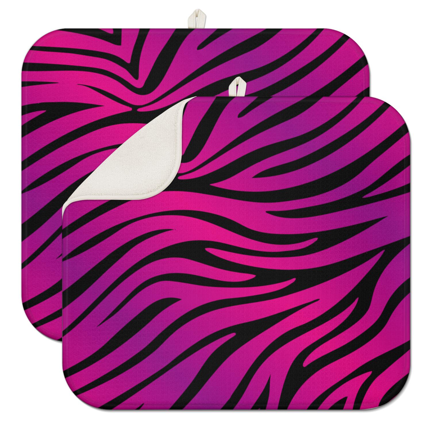 Zebra Print Dish Drying Mat – Abstract Zebra Stripes Pattern, Modern ...