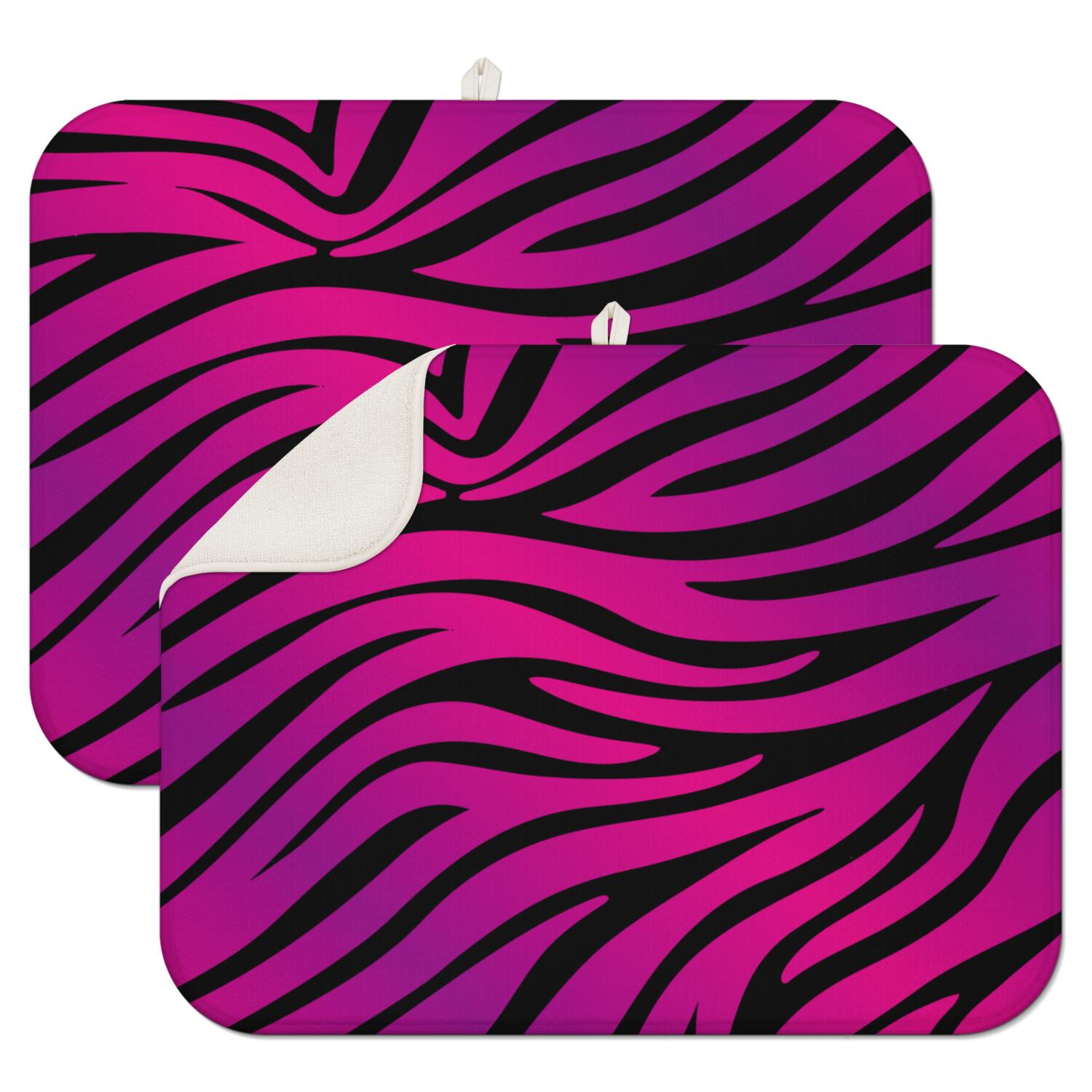 Zebra Print Dish Drying Mat – Abstract Zebra Stripes Pattern, Modern ...