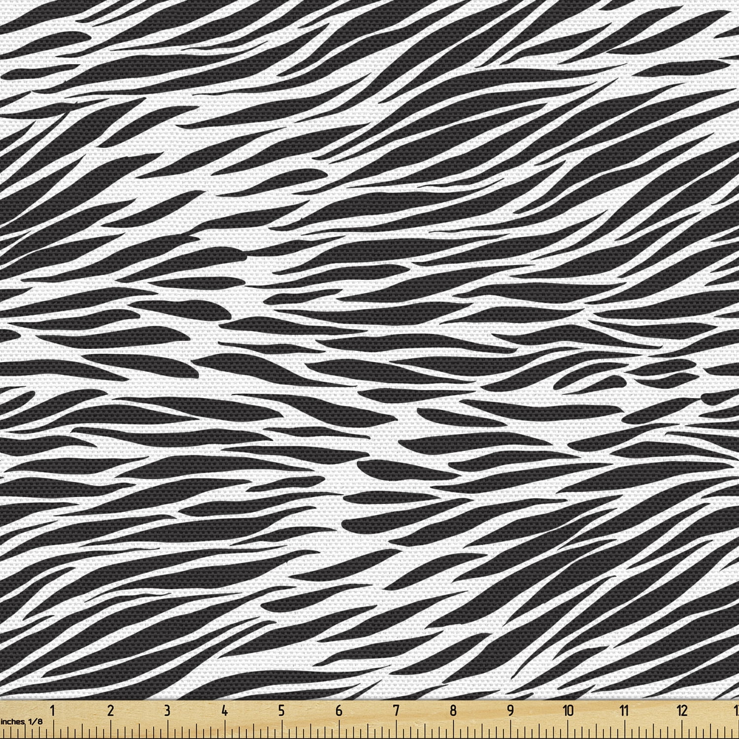 Ambesonne Zebra Print Fabric by the Yard Upholstery, Black White Camo ...