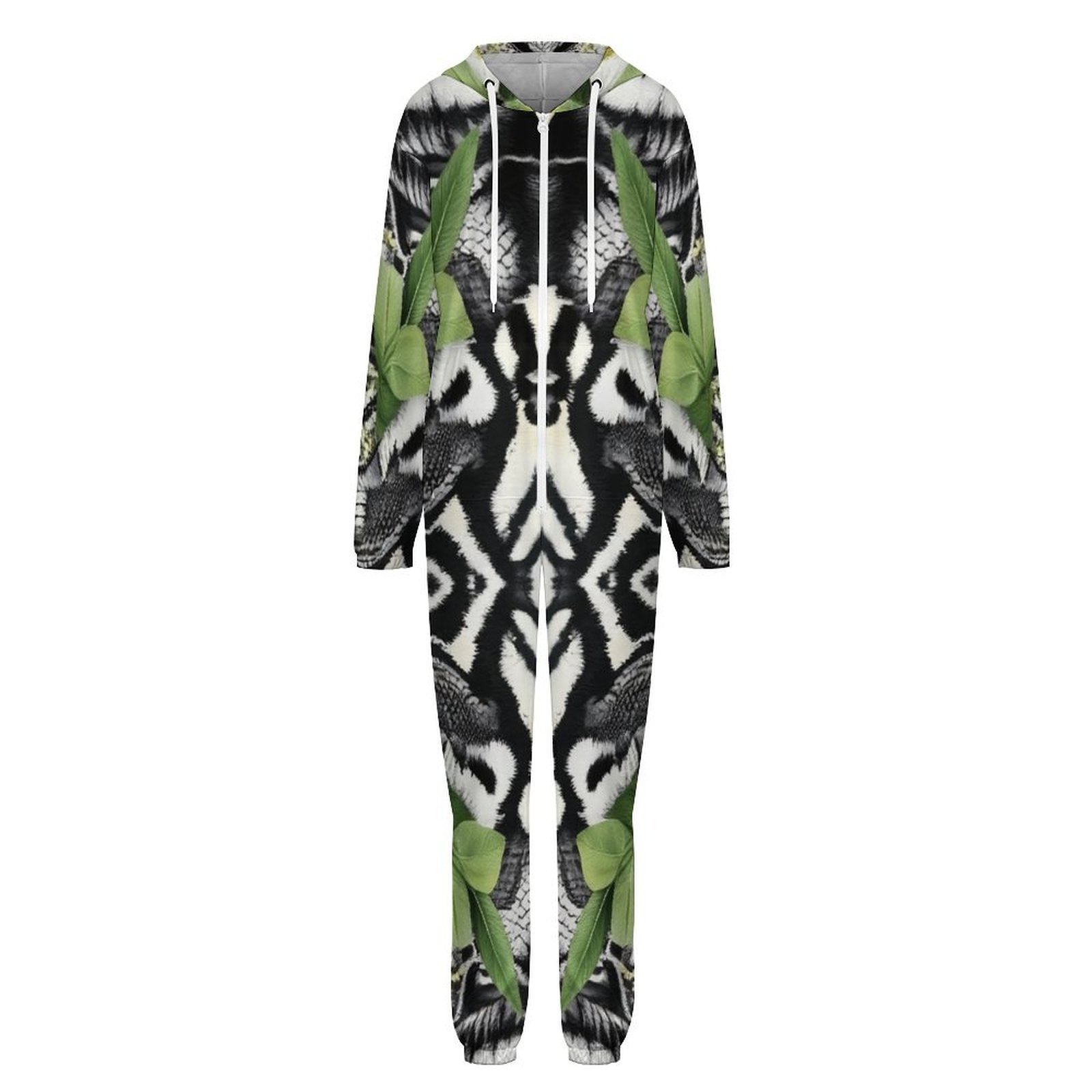 Zebra Print Floral Kaleidoscope Unisex Adult Onesie Pajamas with ...