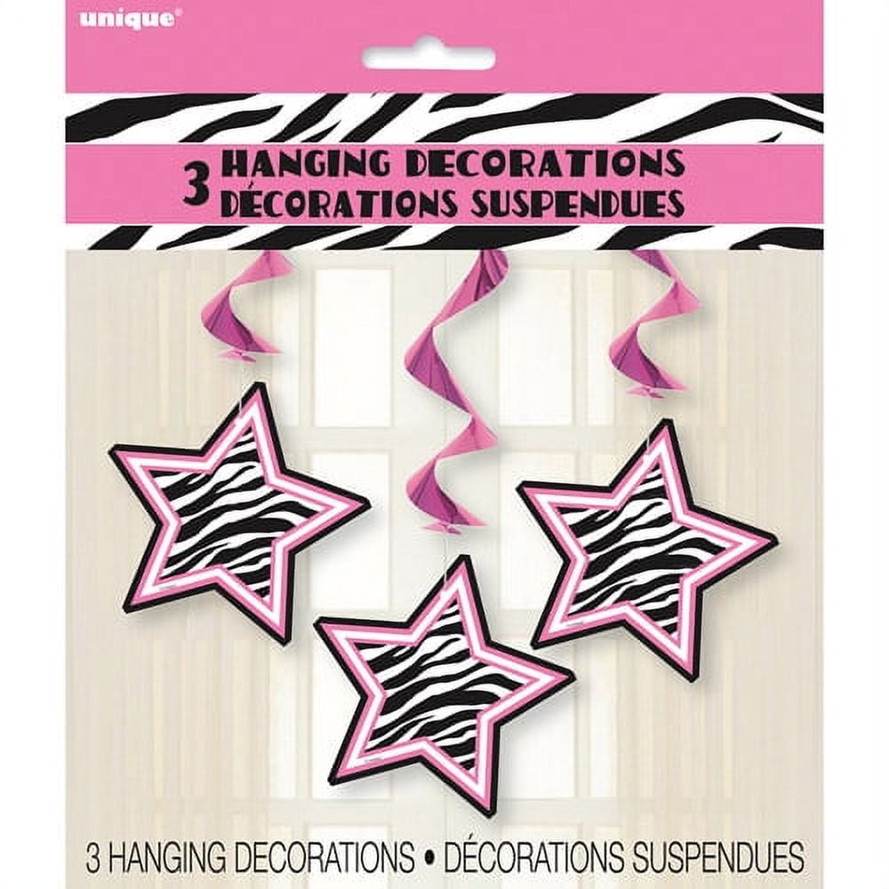 Zebra Print Hanging Decorations, 3pk - Walmart.com