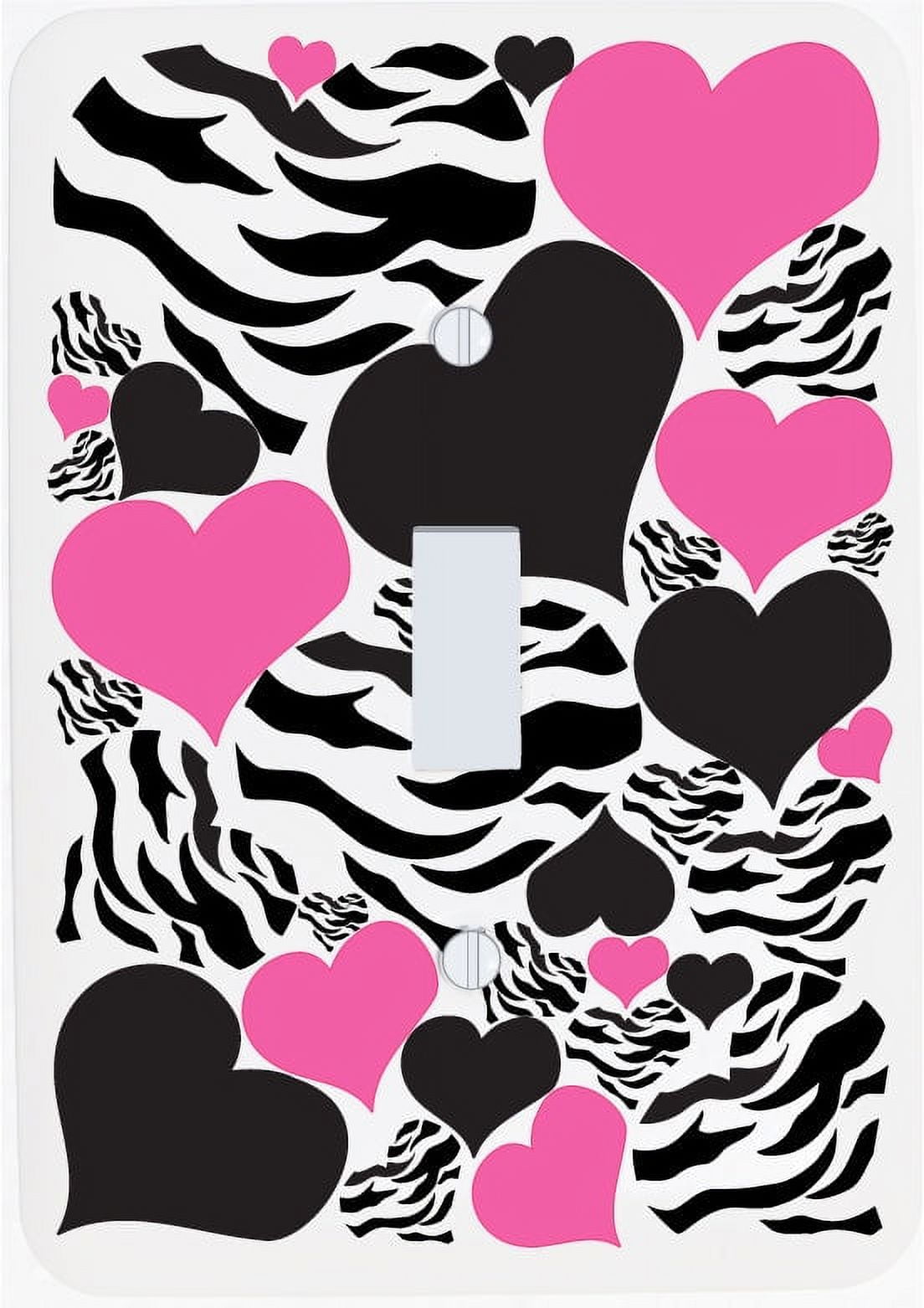 Zebra Print Hearts Light Switch Plate Covers / Childrens Wall Decor in ...