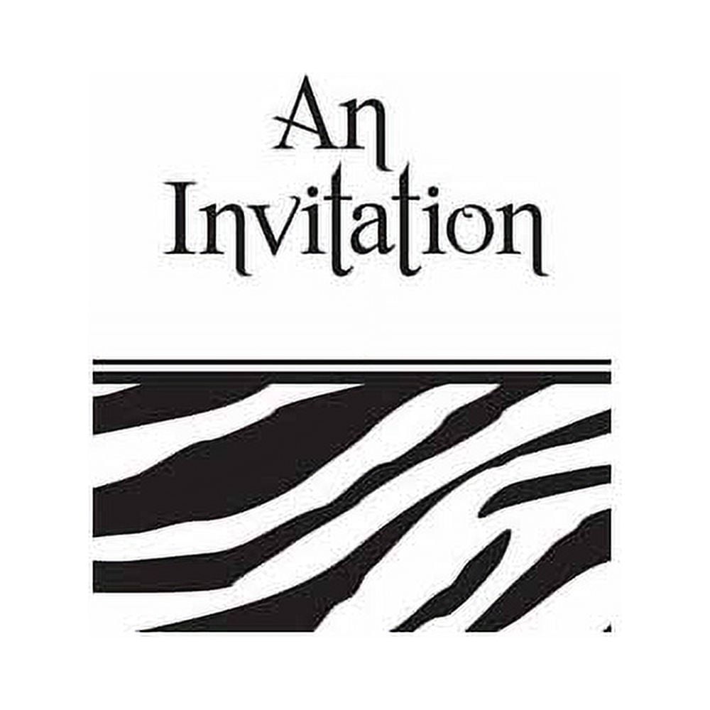 Zebra Print Invitation by Creative Converting - 897223 - Walmart.com