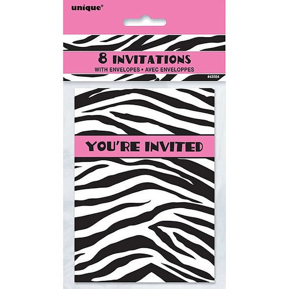 Zebra Print Invitations, 8pk - Walmart.com