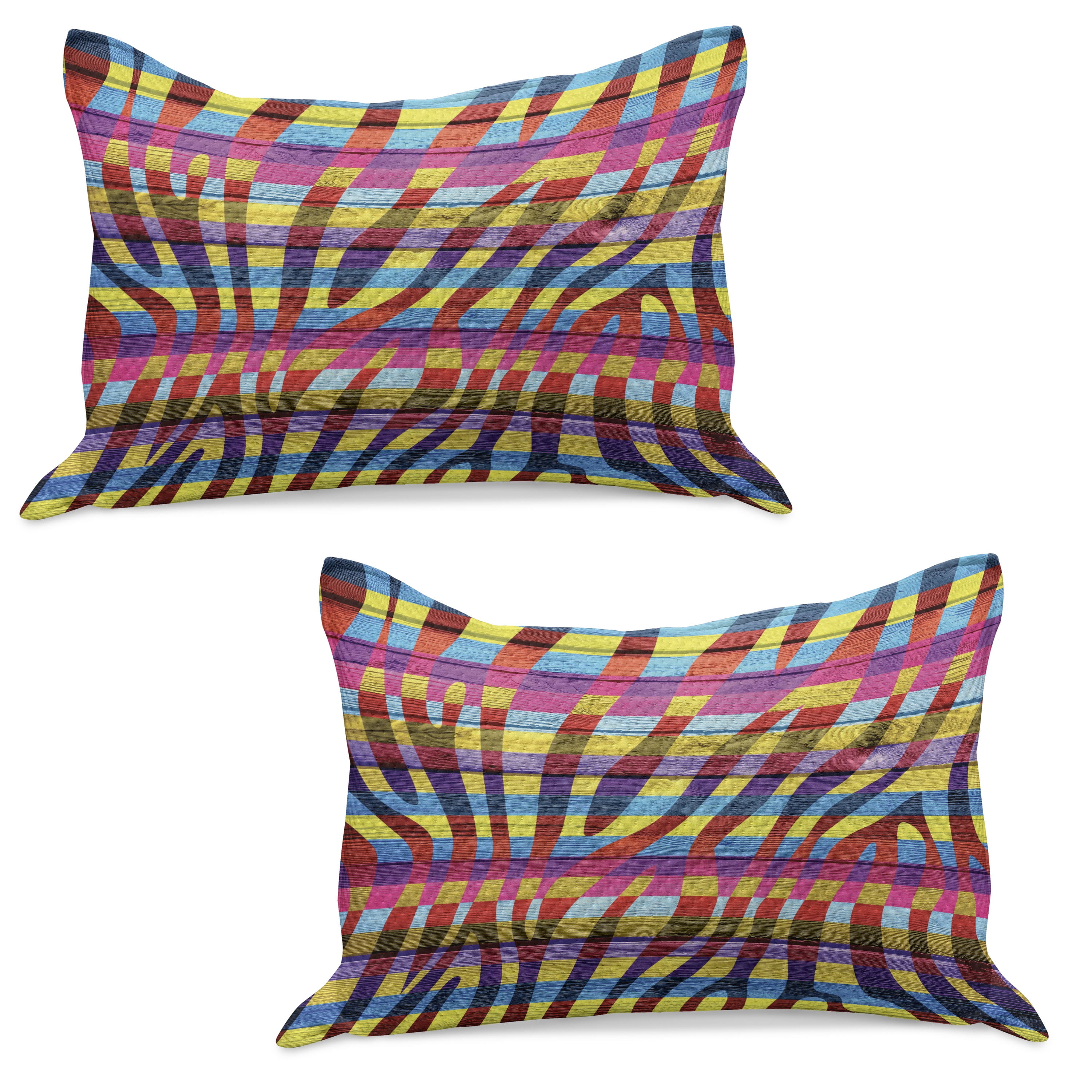 Zebra Print Knitted Quilt Pillowcover Set of 2, Vibrant Colored Zebra ...