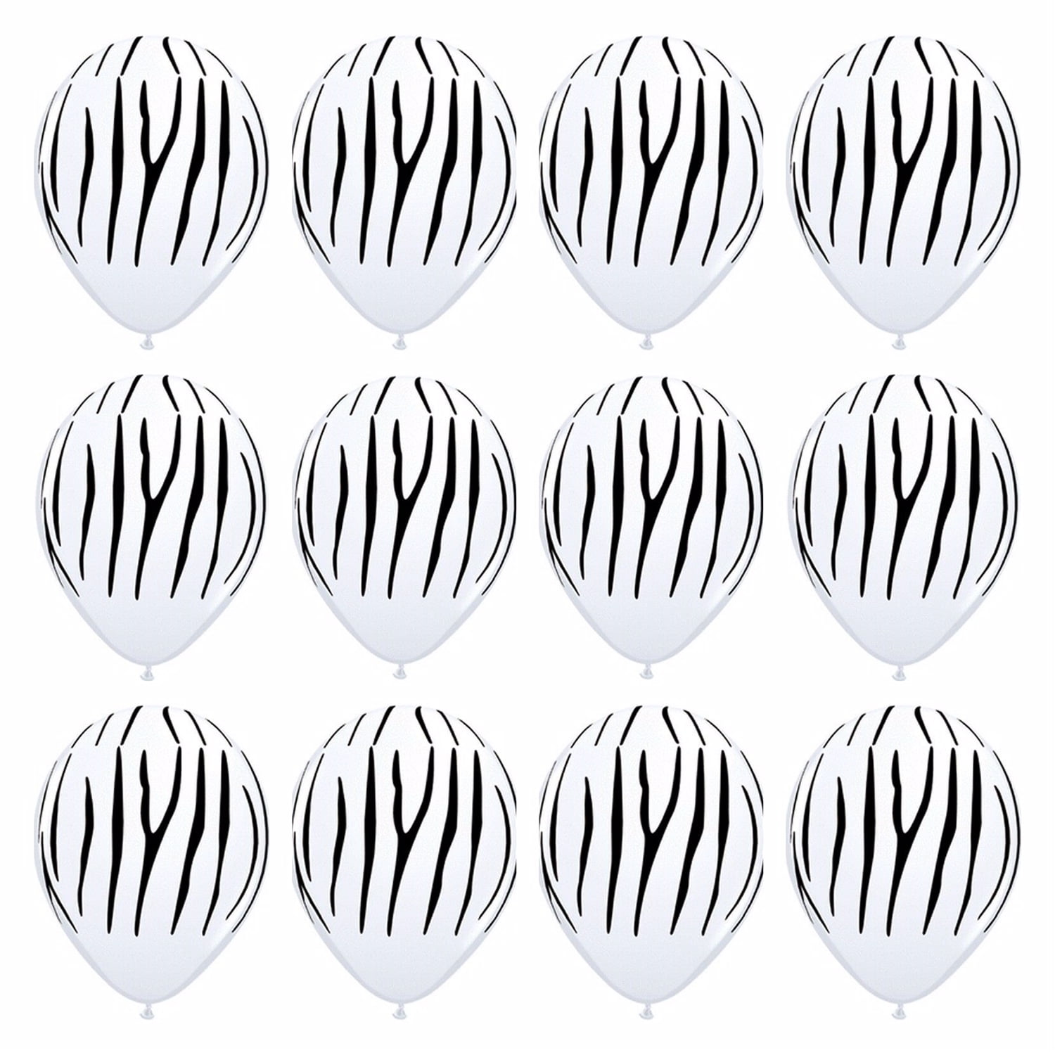 Zebra Print Latex Balloons - Jungle Safari Animal Party Decorations ...