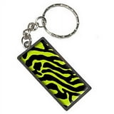 Zebra Print Lime Green Keychain Key Chain Ring - Walmart.com