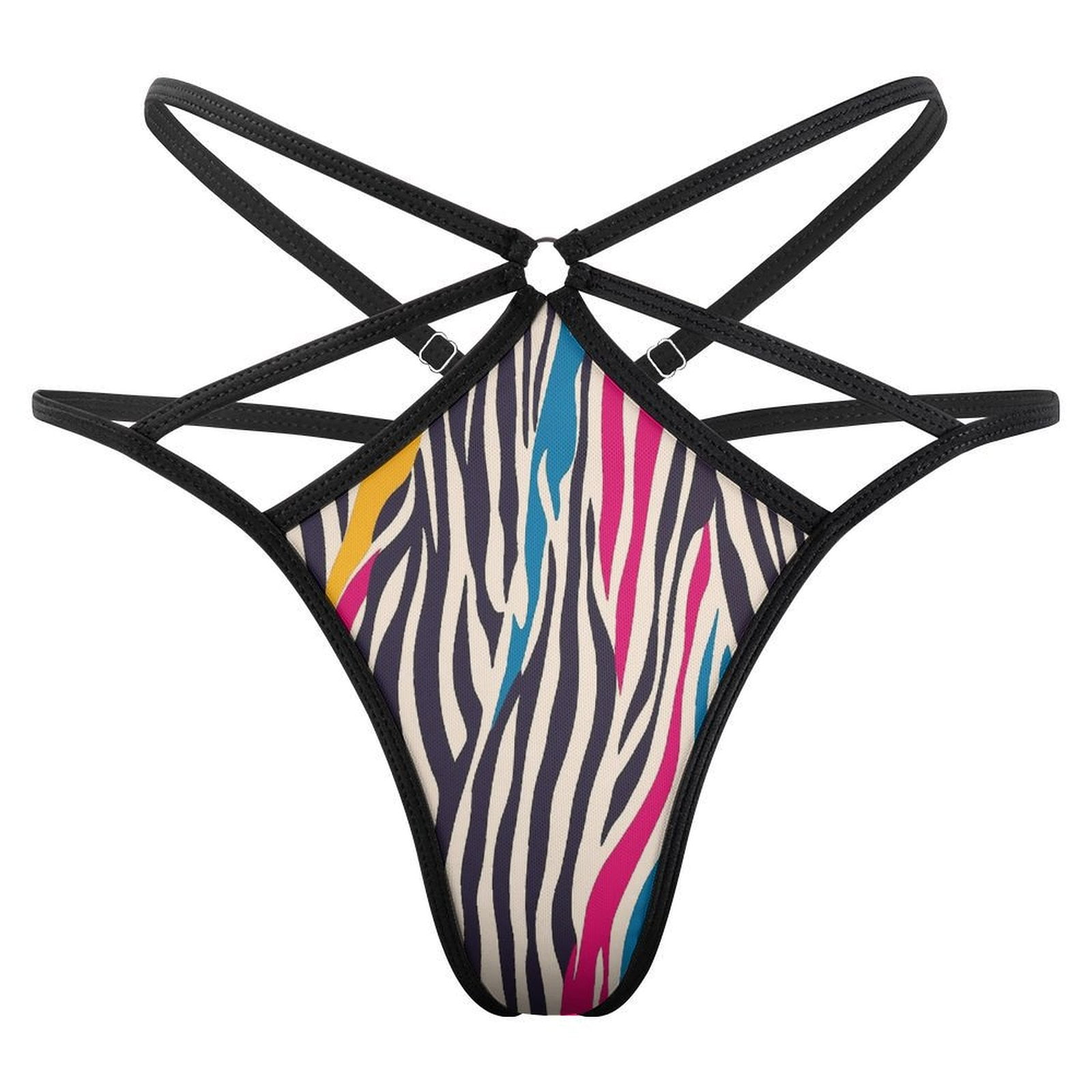 Zebra Print Open Type Women's Panties Crotch Opening G-strings Thongs ...