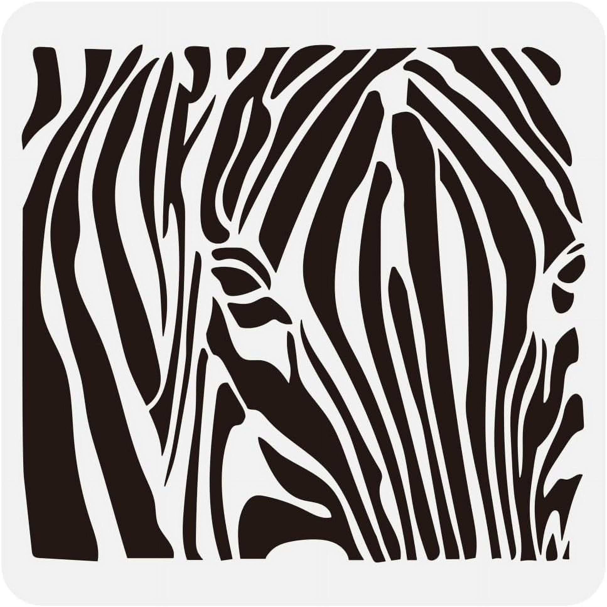 Zebra Print Painting Large Stencil 11.8x11.8" PET Zebra Stripe Pattern ...
