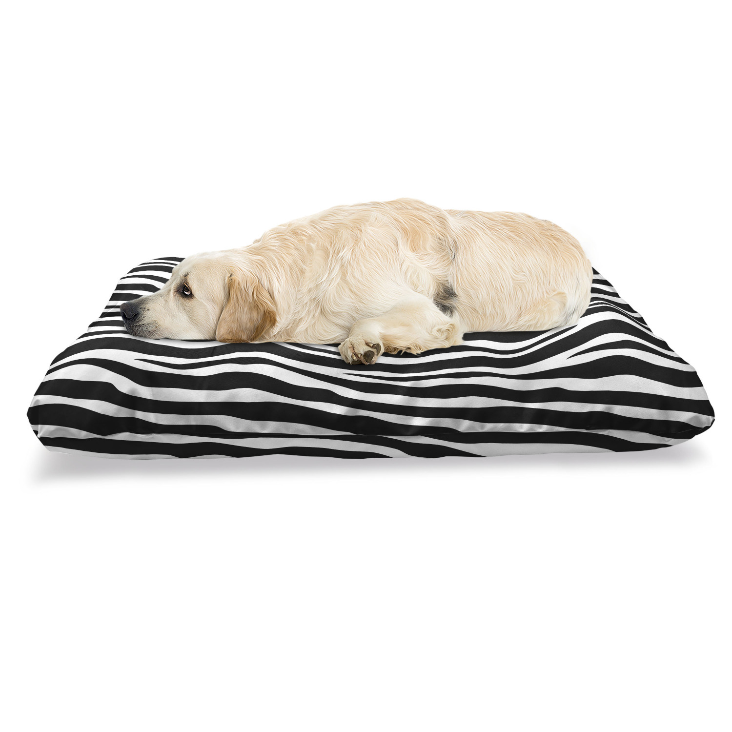 Zebra Print Pet Bed, Simplistic Exotic Savanna Animal Skin Pattern Deco ...