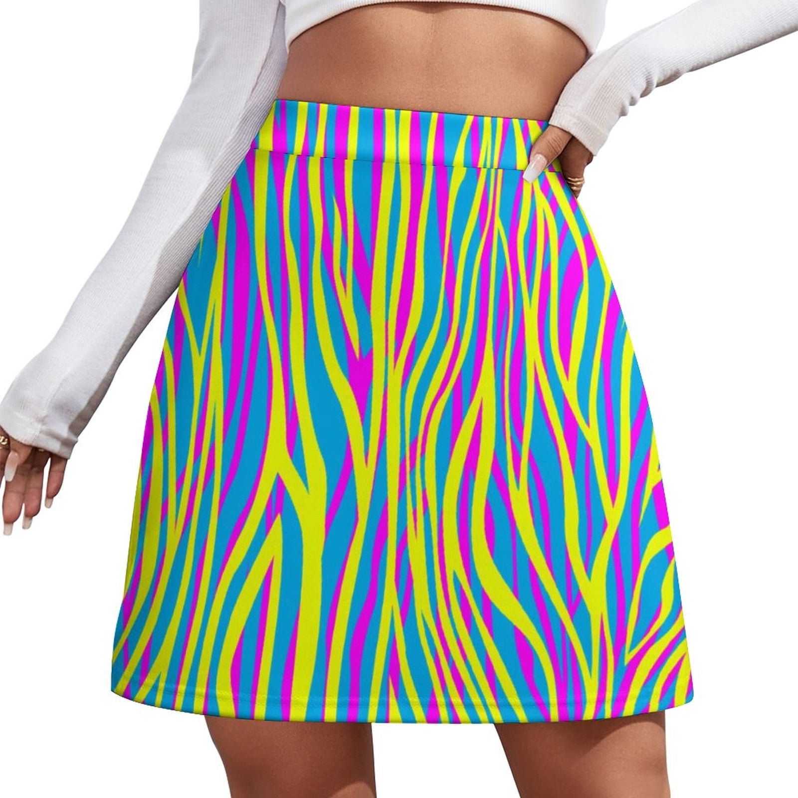 Zebra Print Skirt Women Animal Stripes Retro Mini Skirts Summer Street ...