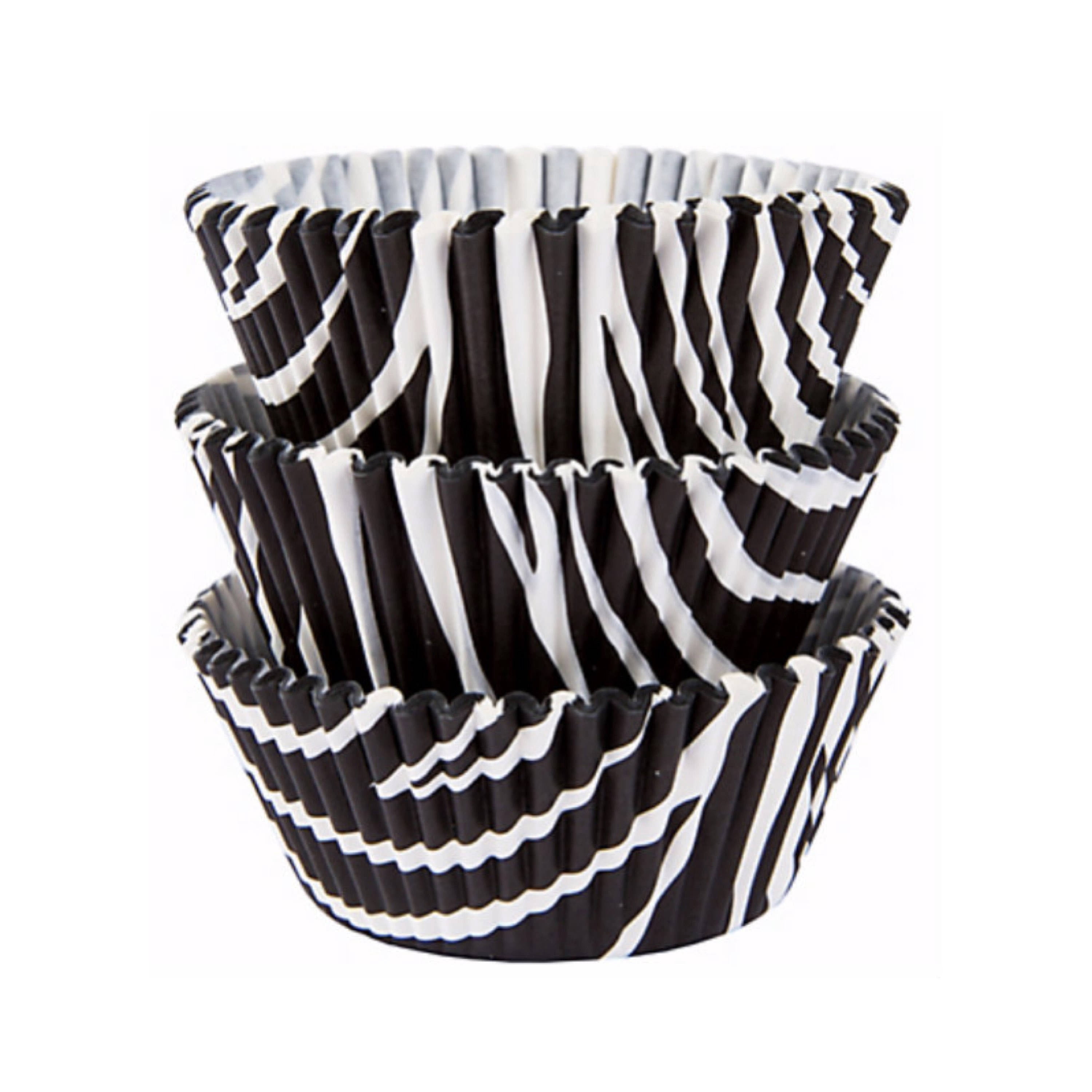Zebra Print Cupcake Liners (25pcs, Standard Size) Grease Resistant Cake ...
