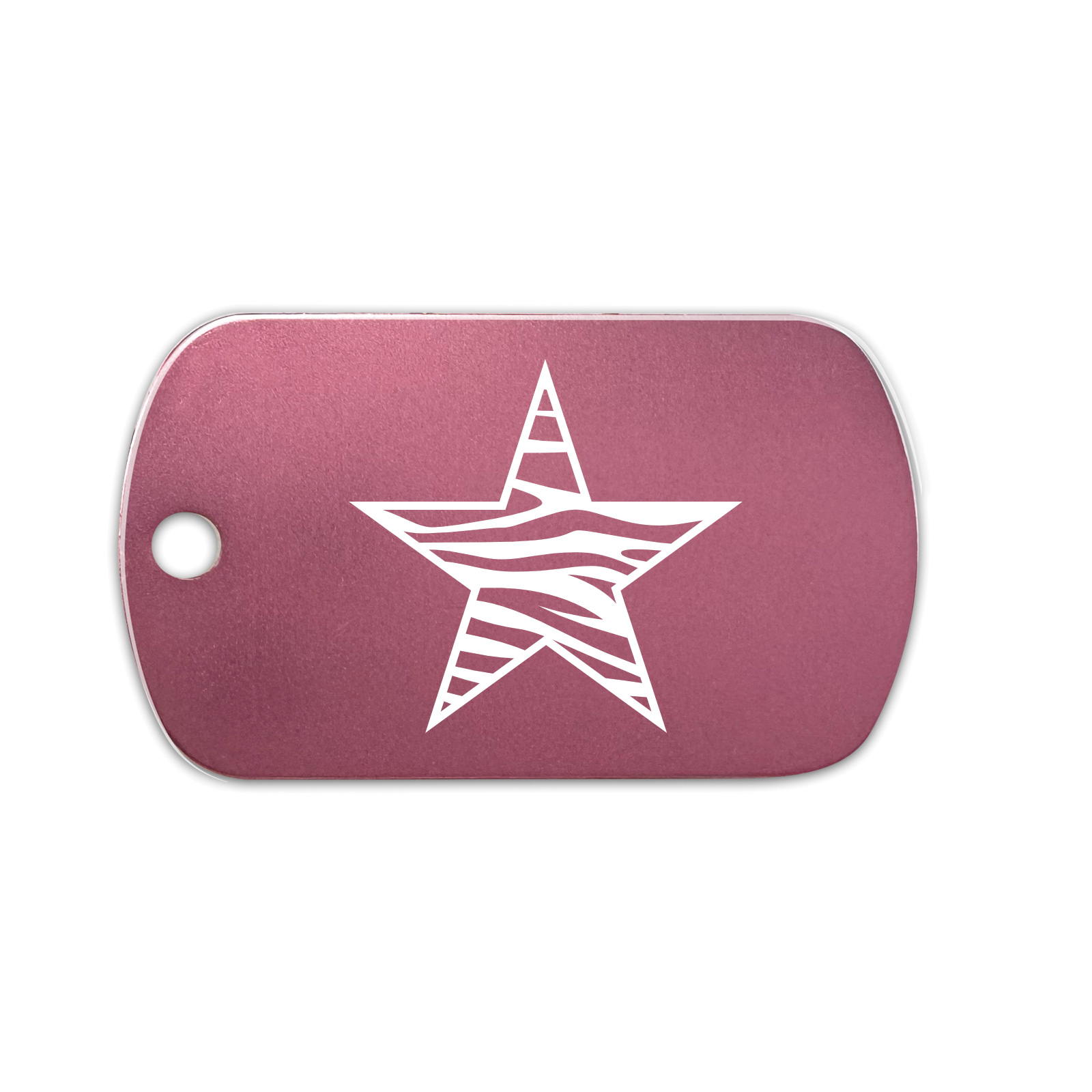 Zebra Print Star GI Dog Tag Aluminum Keychain - Pink - Walmart.com