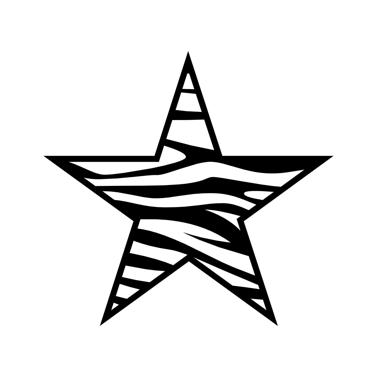 Zebra Print Star Sticker Decal Die Cut - Self Adhesive Vinyl ...