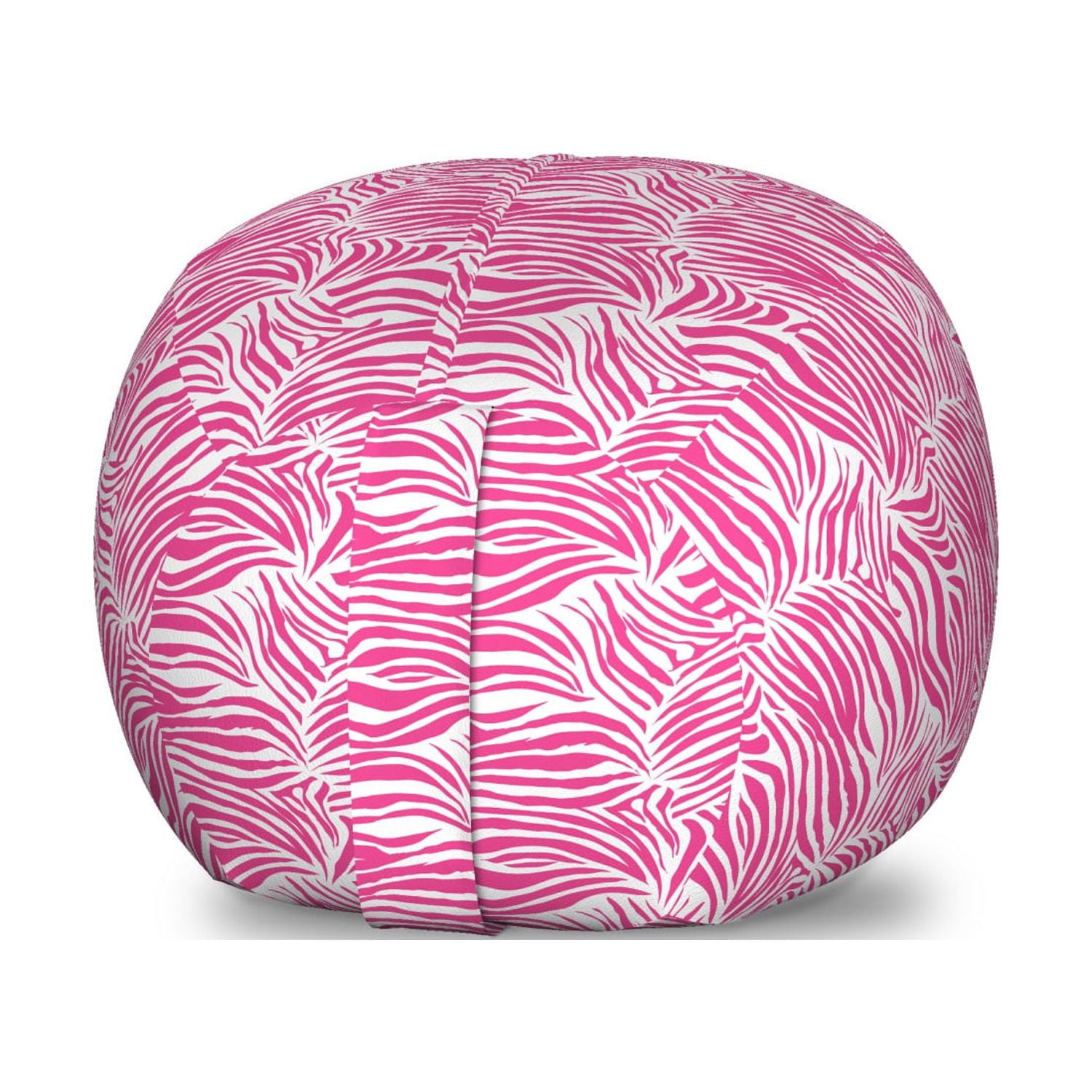 Zebra Print Storage Toy Bag Chair, Striped Zebra Animal Skin Pattern in ...