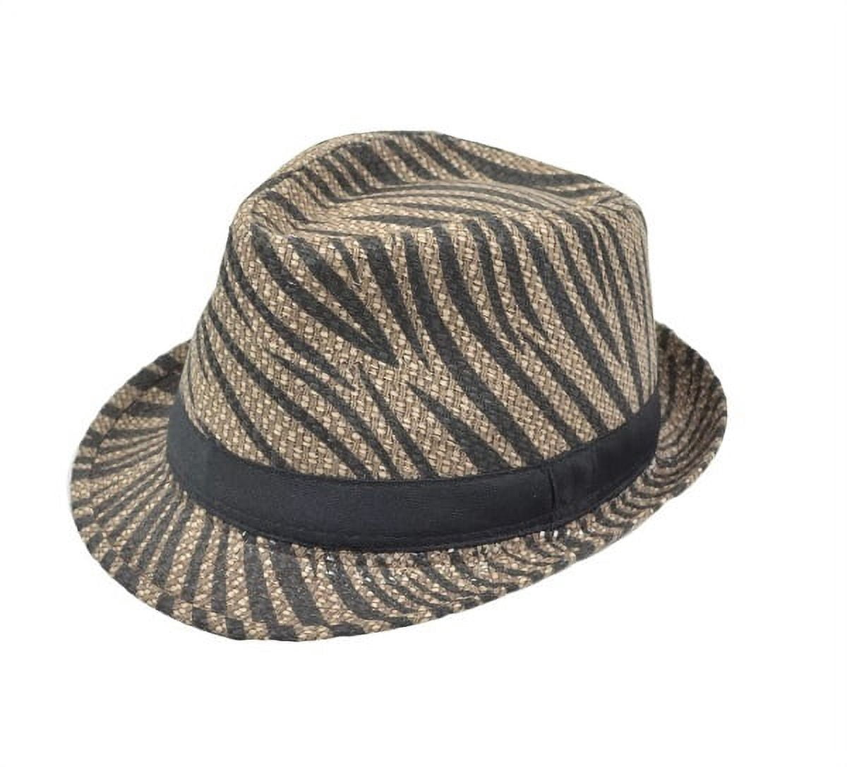 Zebra Print Straw Fedora Hat - Walmart.com