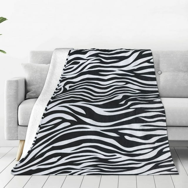 Super-Soft Animal Fleece Plush Zebra Print Throw Blanket for Kids and ...