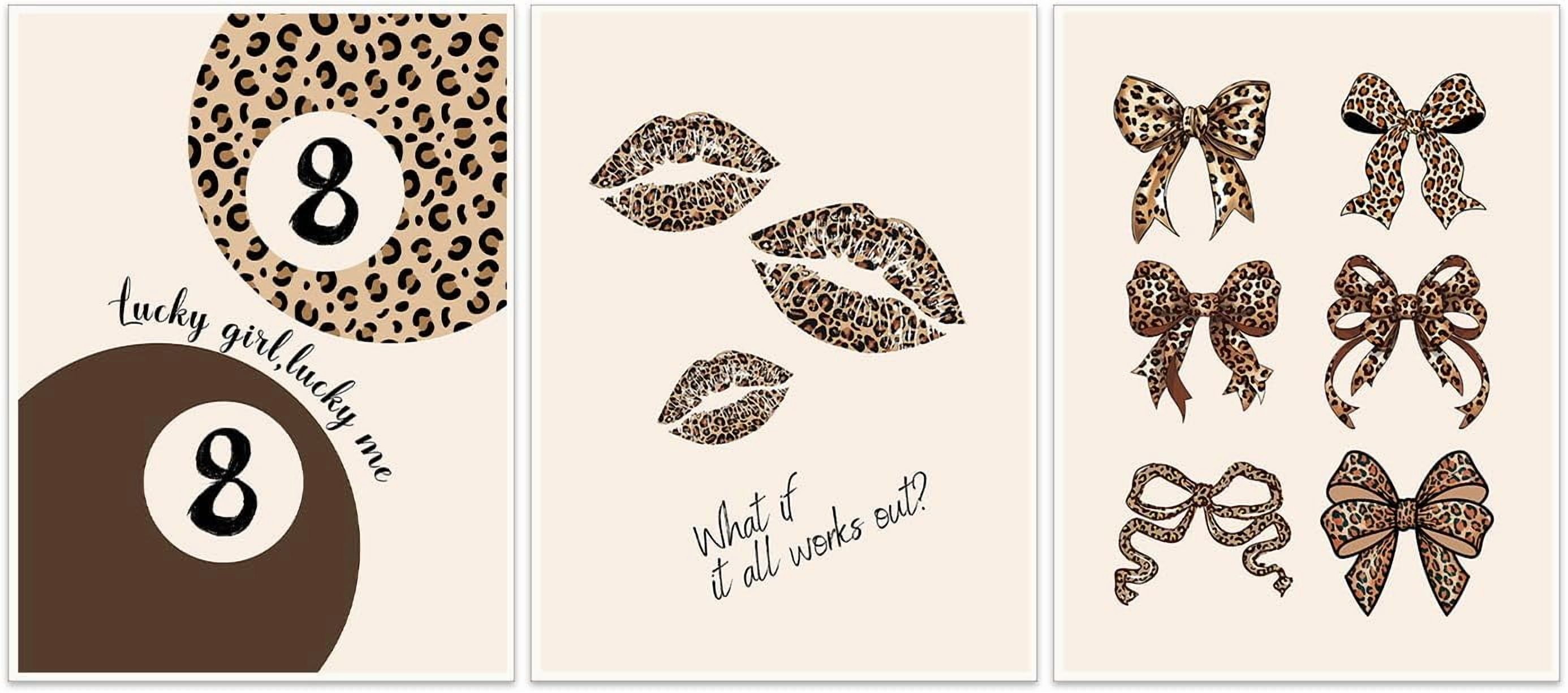 Zebra Print Wall Art Set of 3, Y2K Preppy Aesthetic Posters, Black ...