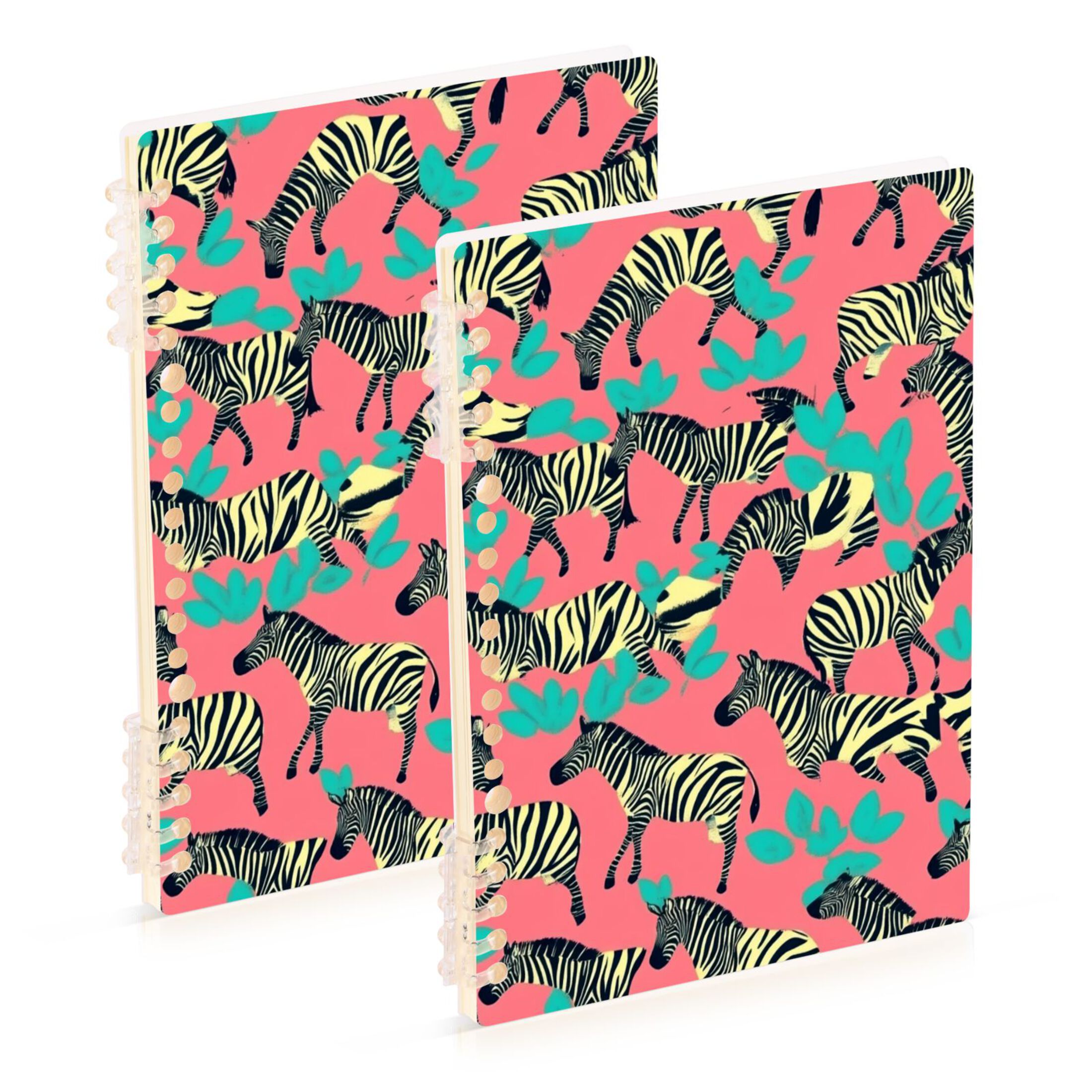 Zebra Print on Pink Background Lined Spiral Journal Notebook 60 Pages ...