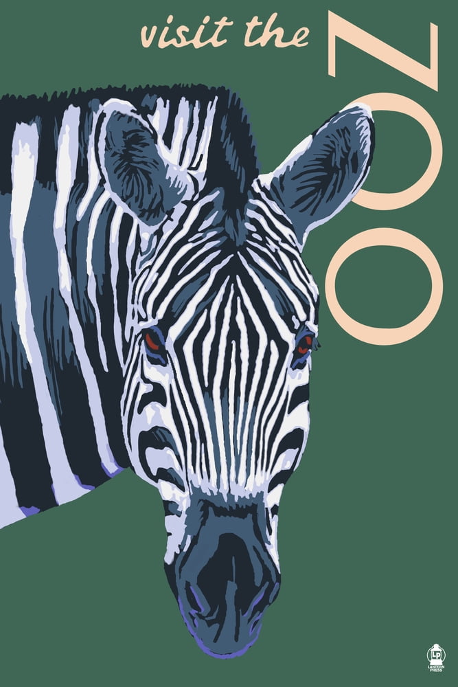 Zebra Profile, Visit the Zoo (16x24 Giclee Gallery Art Print, Vivid Textured Wall Decor ...