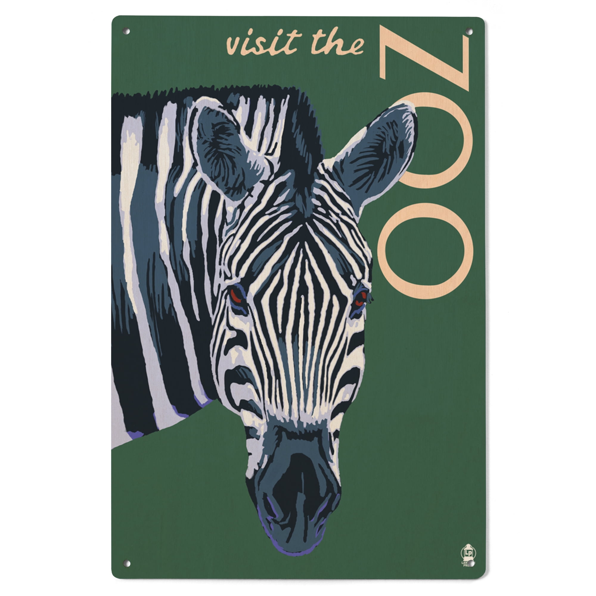 Zebra Profile, Visit the Zoo Birch Wood Wall Sign (6x9 Rustic Home ...