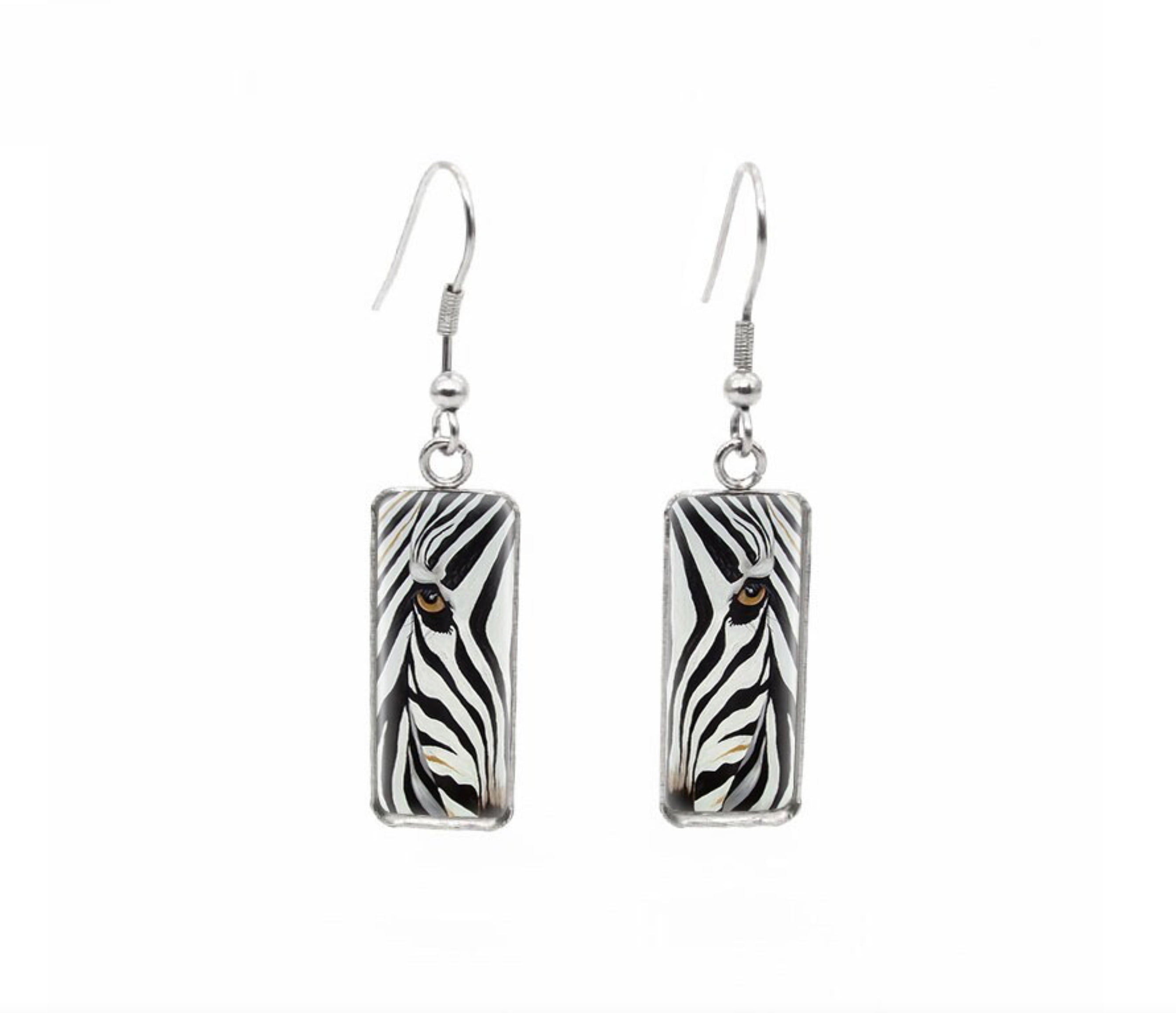 Zebra Rectangular Drop Earrings - Walmart.com