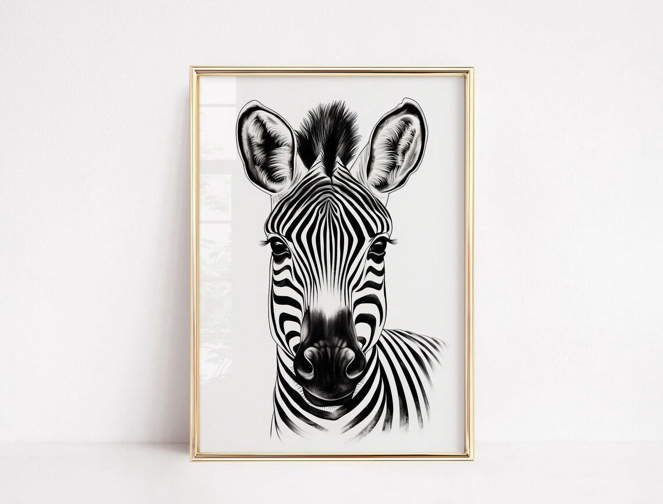 Zebra, Retro Home Wall Art, Kids Toddler Room, Funny Animals Safari ...