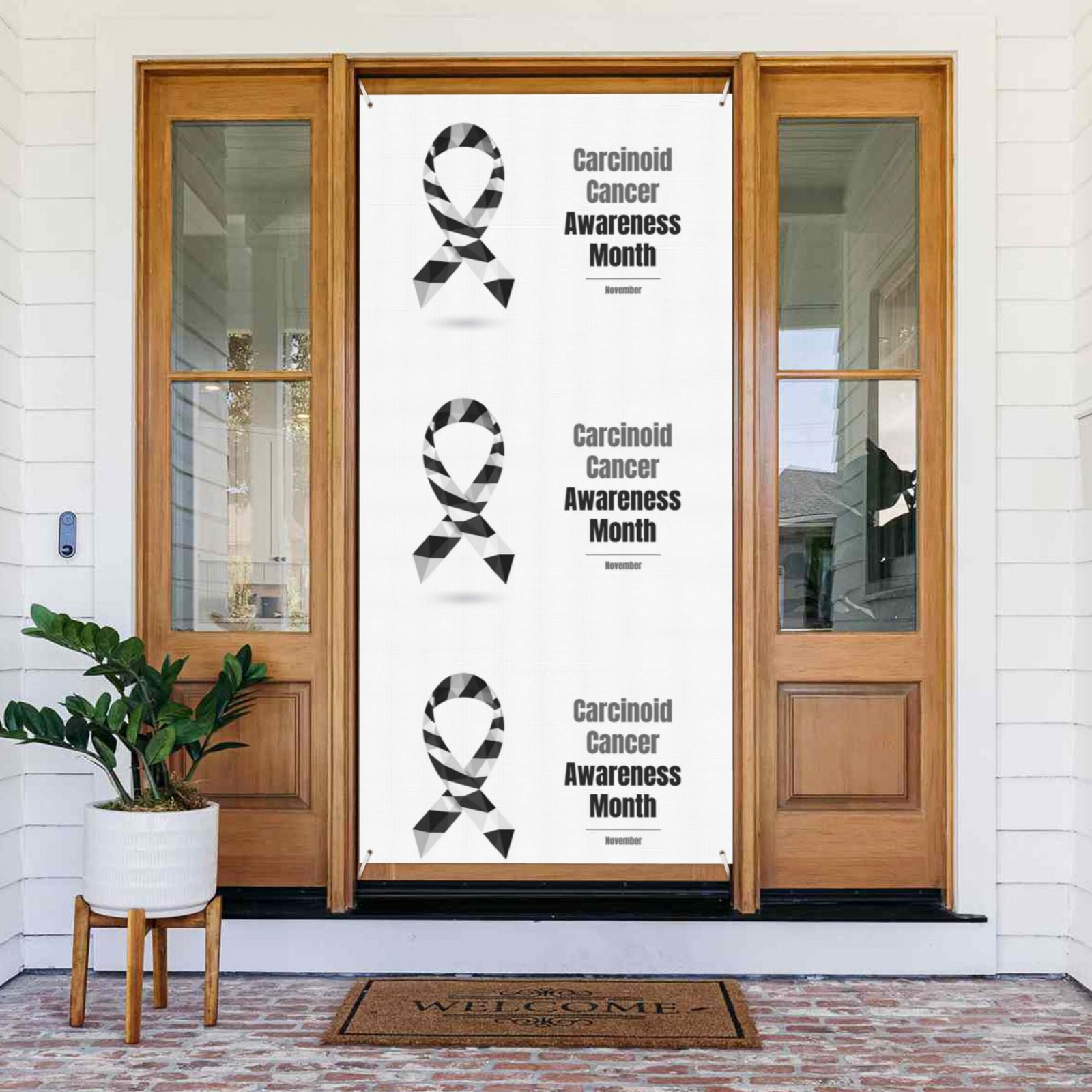 Zebra Ribbon Neuroendocrine Cancer Awareness Month Door Cover ...