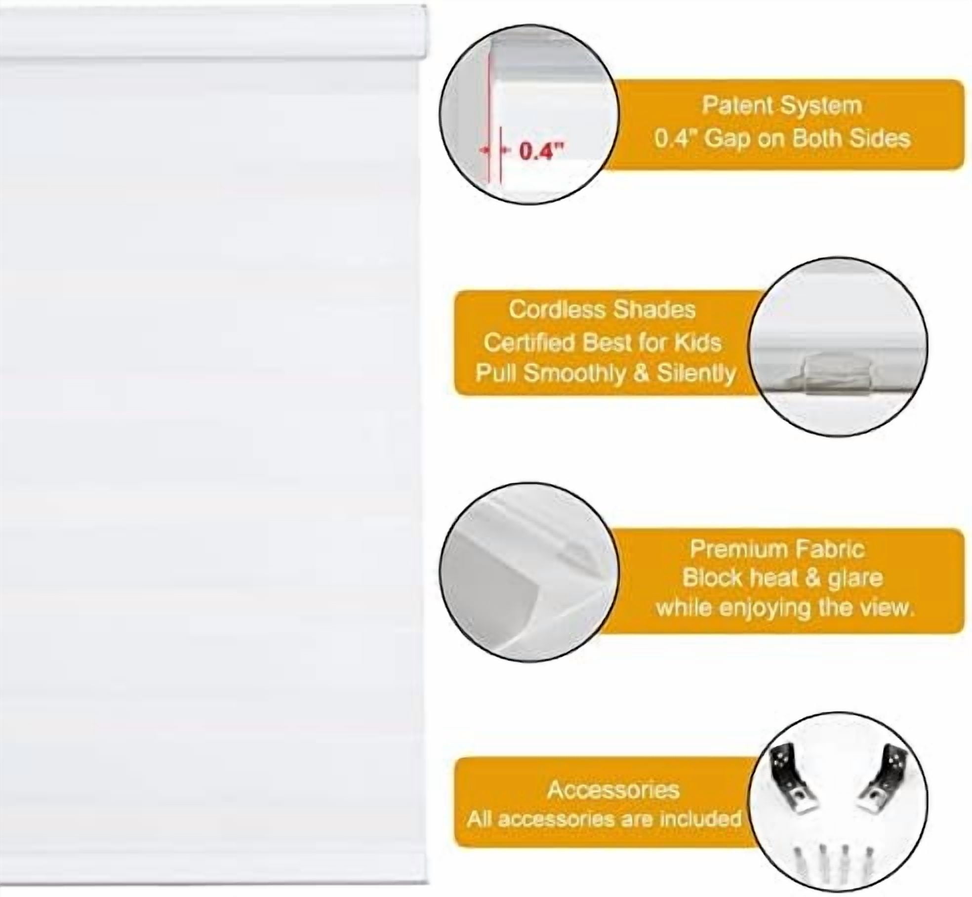 Zebra Roller Shades for Windows, Privacy Roller Blinds for Windows (70 ...