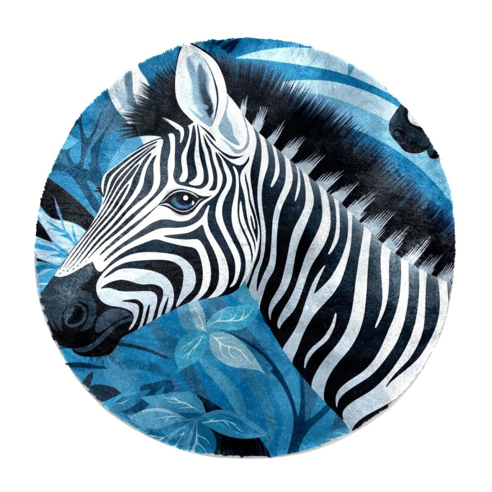 Zebra Round Bathroom Rugs, Non-Slip Bath Mats for Bathroom Bath Rug ...