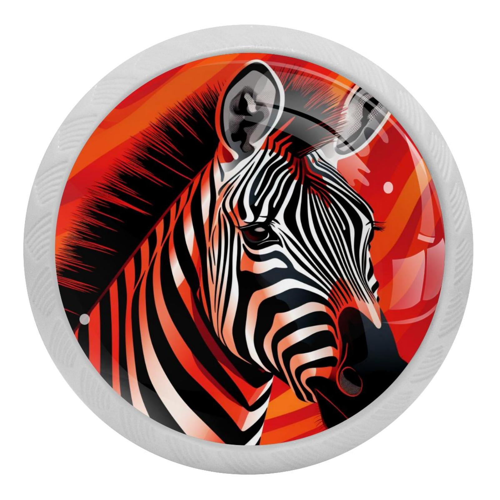 Zebra Round Glow-in-the-Dark Cabinet Knobs: Fluorescent Drawer Pulls 4 ...