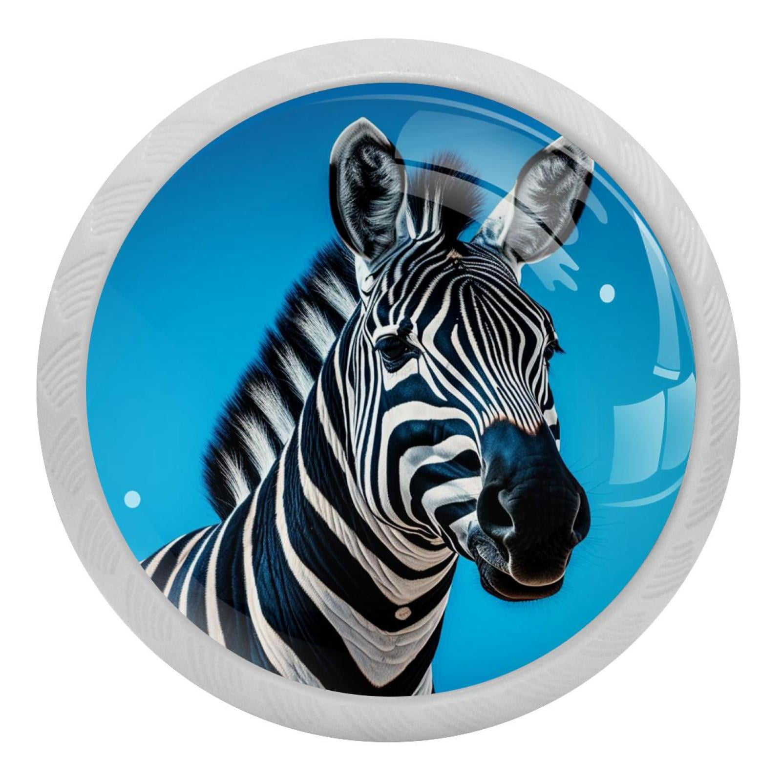Zebra Round Glow-in-the-Dark Cabinet Knobs: Fluorescent Drawer Pulls 4 ...
