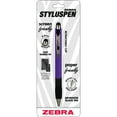 Zebra® STYLUSPEN™ Retractable Stylus Pen With Grip, Medium Point, 1.0 ...