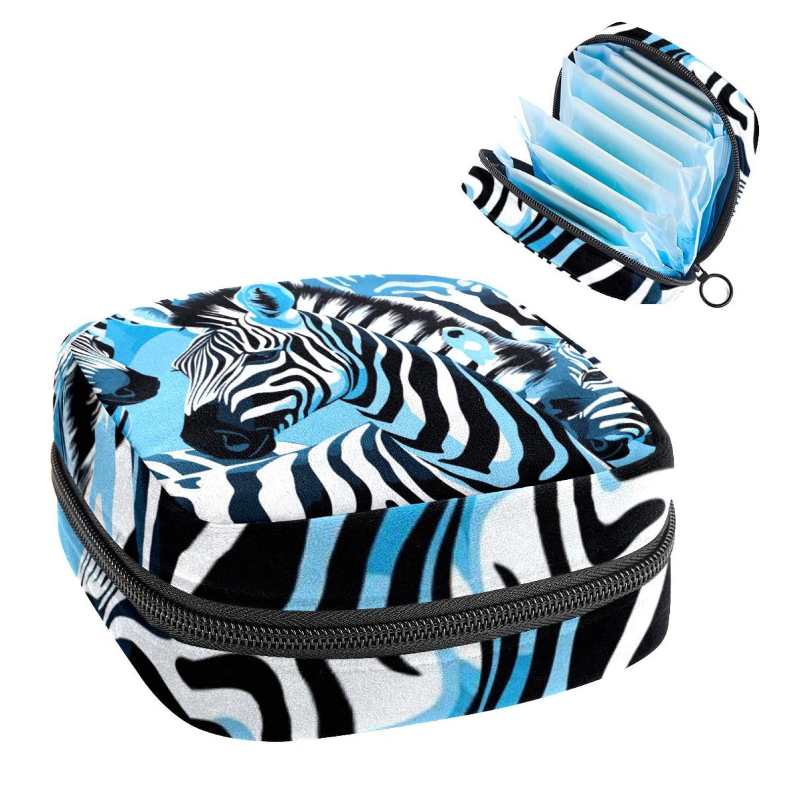 Zebra Sanitary Napkin Bag Pouch with Zipper, Period Purse Large Pouch ...