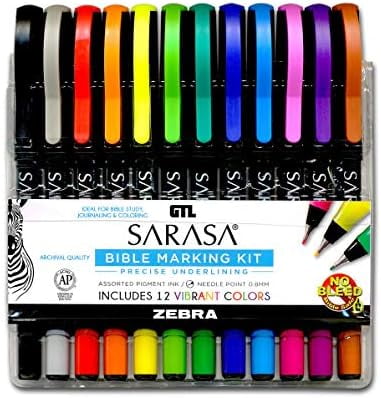 Zebra Sarasa Fineliner Bible Marking Kit - Set of 12 - Walmart.com
