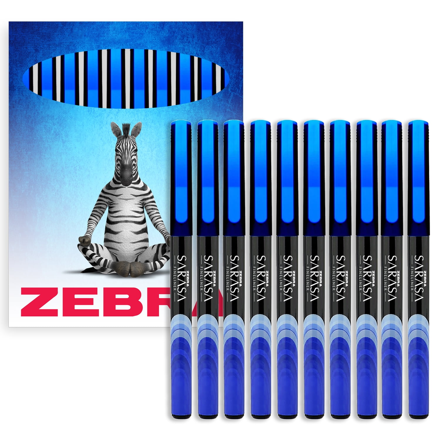 Zebra Sarasa Porous Pen Fineliners - 0.8mm Needle Point - Blue Ink ...