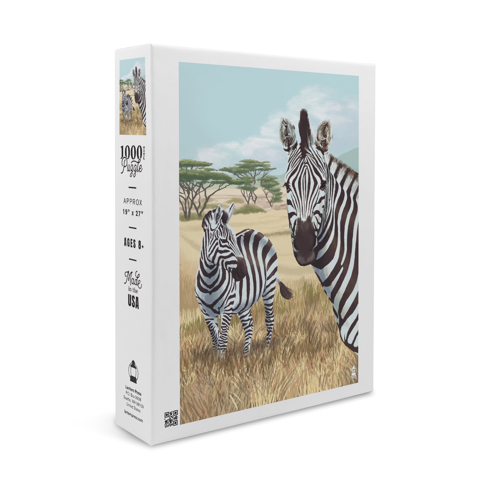 Zebra Scene (1000 Piece Puzzle, Size 19x27, Challenging Jigsaw Puzzle ...