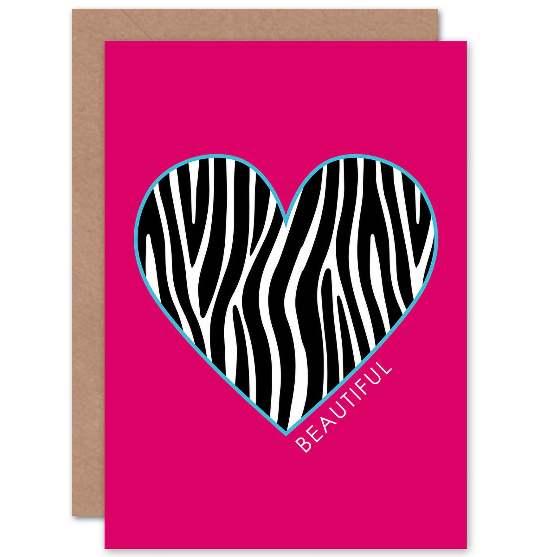 Zebra Shapes Beautiful Greetings Card Plus Envelope Blank inside ...