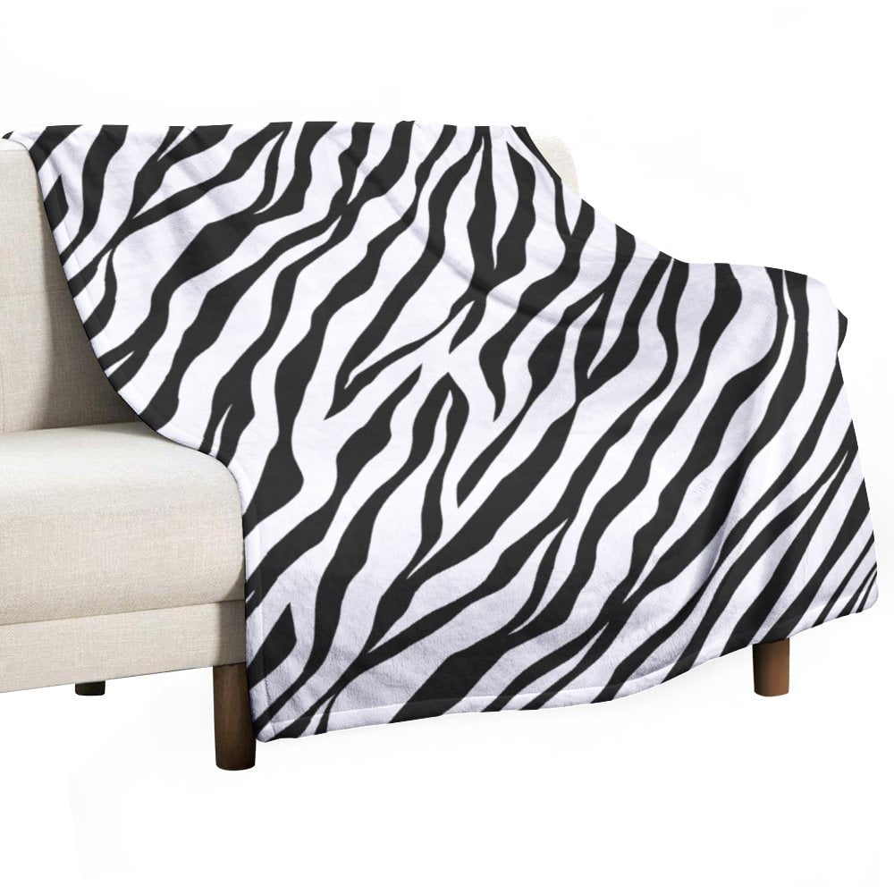 Zebra Skin Blanket, Gift Throw Blanket for Sofa Couch Chair Bed Office ...